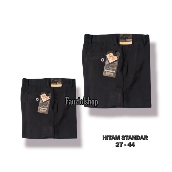 Celana Bahan Hitam Standar/Twis Panjang Pria Kantoran/Nikahan/Pesta ...