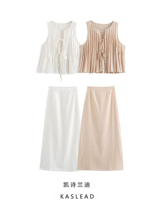 KASLEAD เสื้อเชิ้ตผ้าฝ้ายทรงเข้ารูปและกระโปรงสั้นทรงเข้ารูปสำหรับ ...