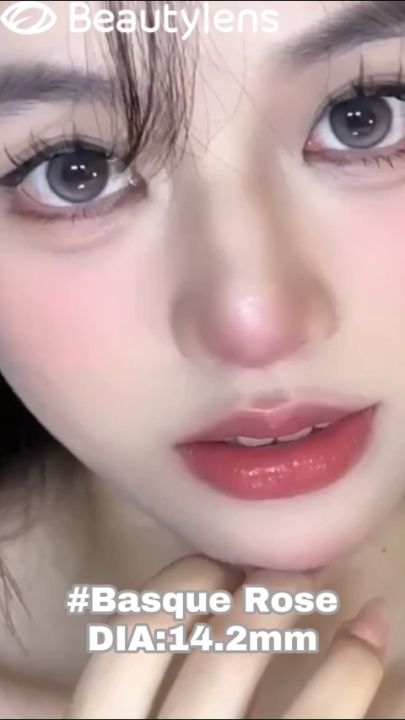 BEAUTYLENS Basque Rose minus(-0.50s/d-8.00）Softlens Lensa Berwarna Lensa mata Ukuran 14.2mm ...