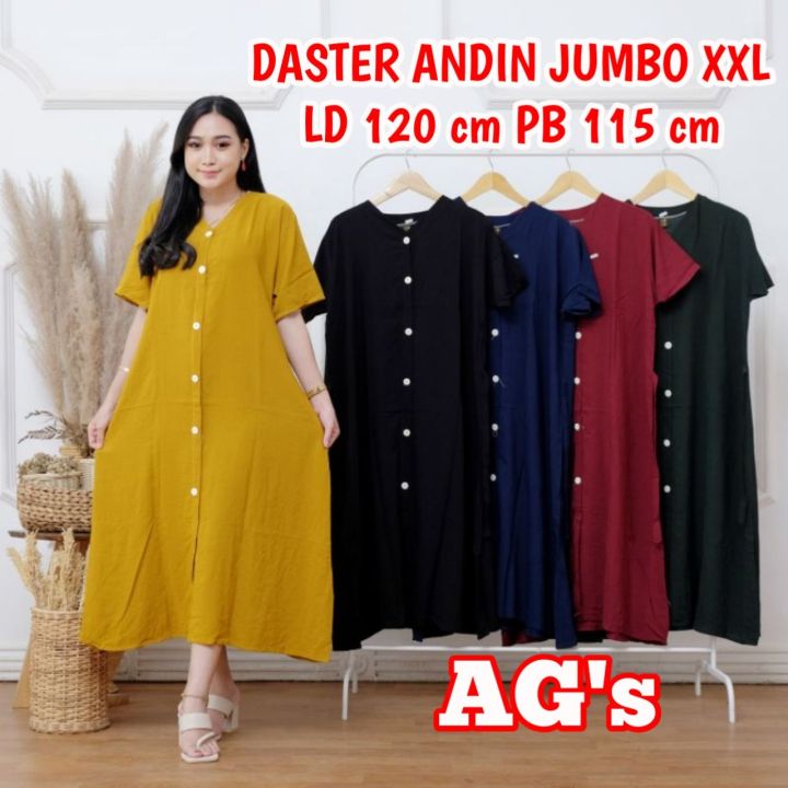 Daster Andin Ikatan Cinta Jumbo - Homedress Andin Polos Kancing Aktif ...