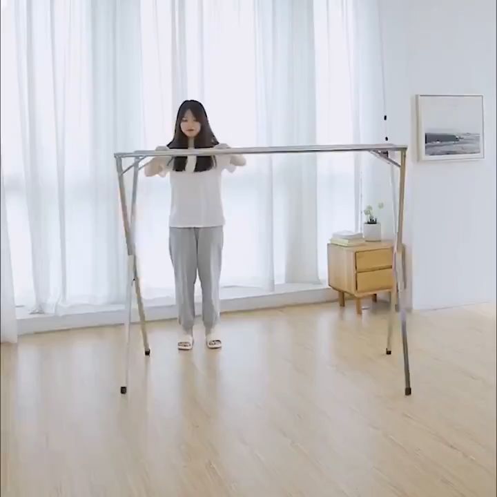 Stainless steel X-shape clothes rack/ X-shape rak penyidai baju | Lazada