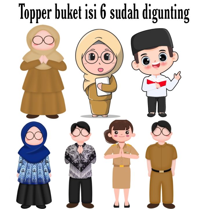 Topper Buket guru isi 6 | Lazada Indonesia
