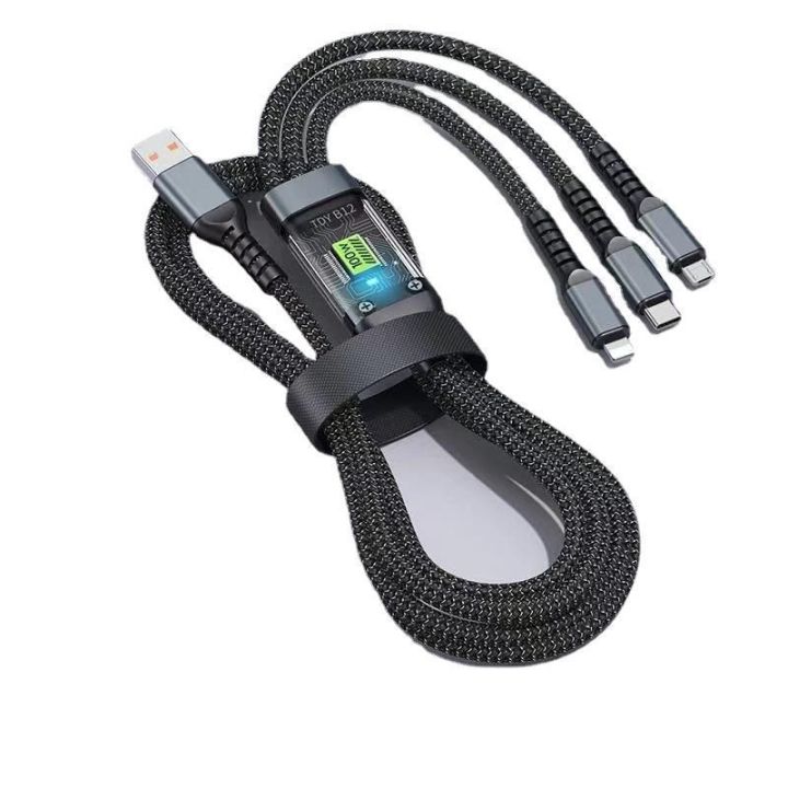 48H AFTER 100W Fast Charging 3-in-1 Braided Cable for Lightning, Micro USB, and Type-C | Lazada PH