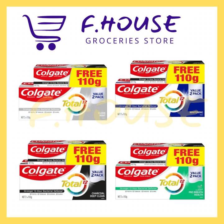 Colgate Total 12 Toothpaste Value Pack (150g x 2’s + FREE 110g) | Lazada