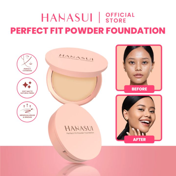 Hanasui Perfect Fit Powder Foundation Bedak Padat | Lazada Indonesia