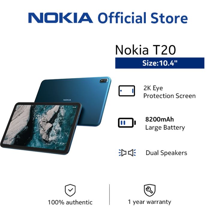 Nokia Tab T20 Tablets 4G | 10.4 inch | 4GB + 64GB Up to 512GB | 8200MAh ...