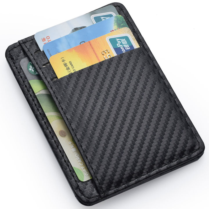 Men's Slim Minimalist Front Pocket Wallets Credit Card Holder Portable ...