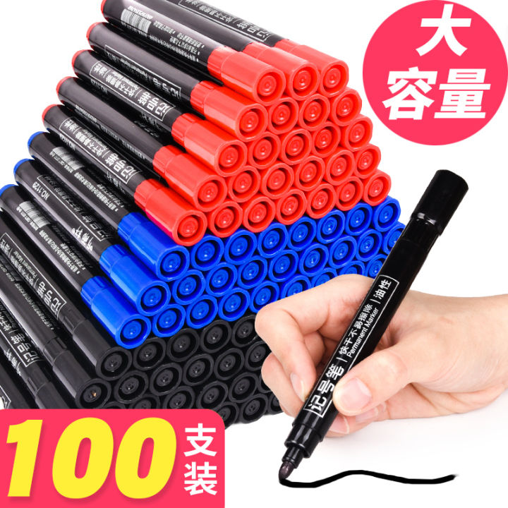 100 Pieces Marker Marking Pen Black Mark Pen Large Capacity Thick Head ...