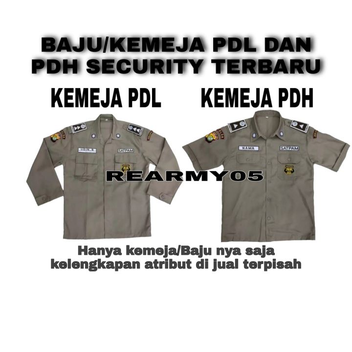 KEMEJA PDH COKLAT SATPAM / KEMEJA PDH CREAM SATPAM / seragam pdh ...