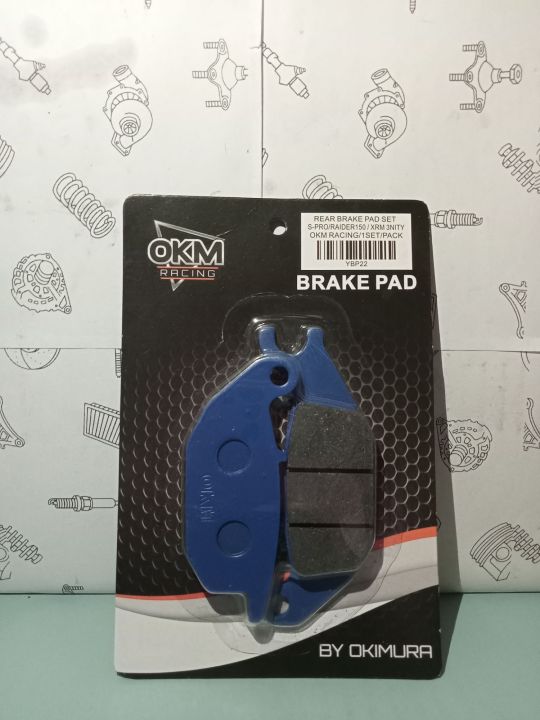 OKM RACING REAR BRAKE PAD SET S-PRO/RAIDER 150 / XRM 3NITY ( YBP22) ORIGINAL | Lazada PH