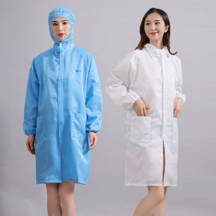Static Dissipation Long Sleeve Overall Coat with Hood for Dust Free ...