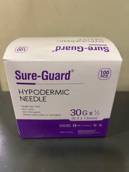 Sure-Guard Hypodermic Needle 30G x 1/2 | Lazada PH