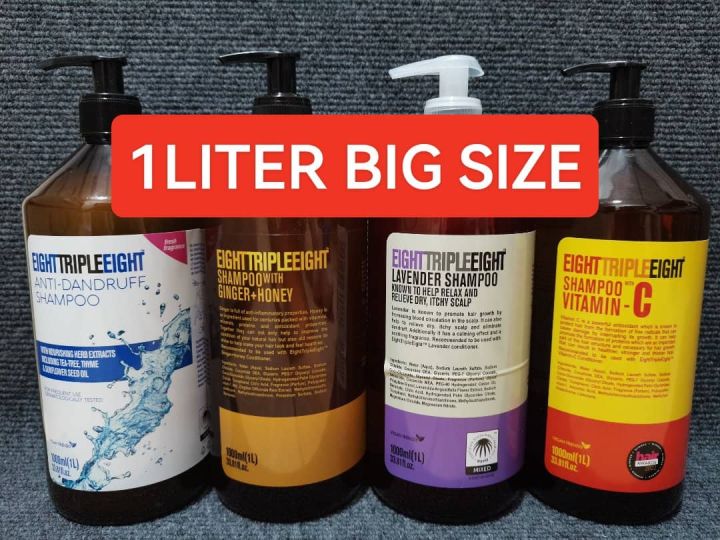 Eight Triple Eight Lavender 1L /Tea Tree Shampoo/Ginger,Honey/Vit.C ...
