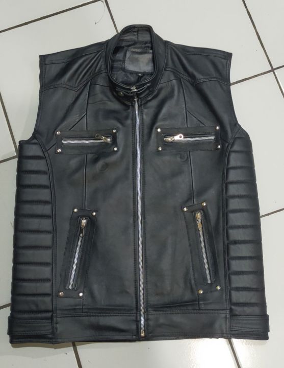 rompi kulit domba/rompi biker/rompi motor | Lazada Indonesia