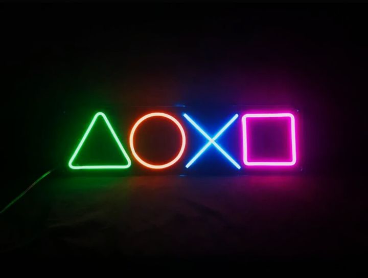 Neon Flex Logo Game Segitiga O X Kotak , Neon Sign Custom | Lazada ...