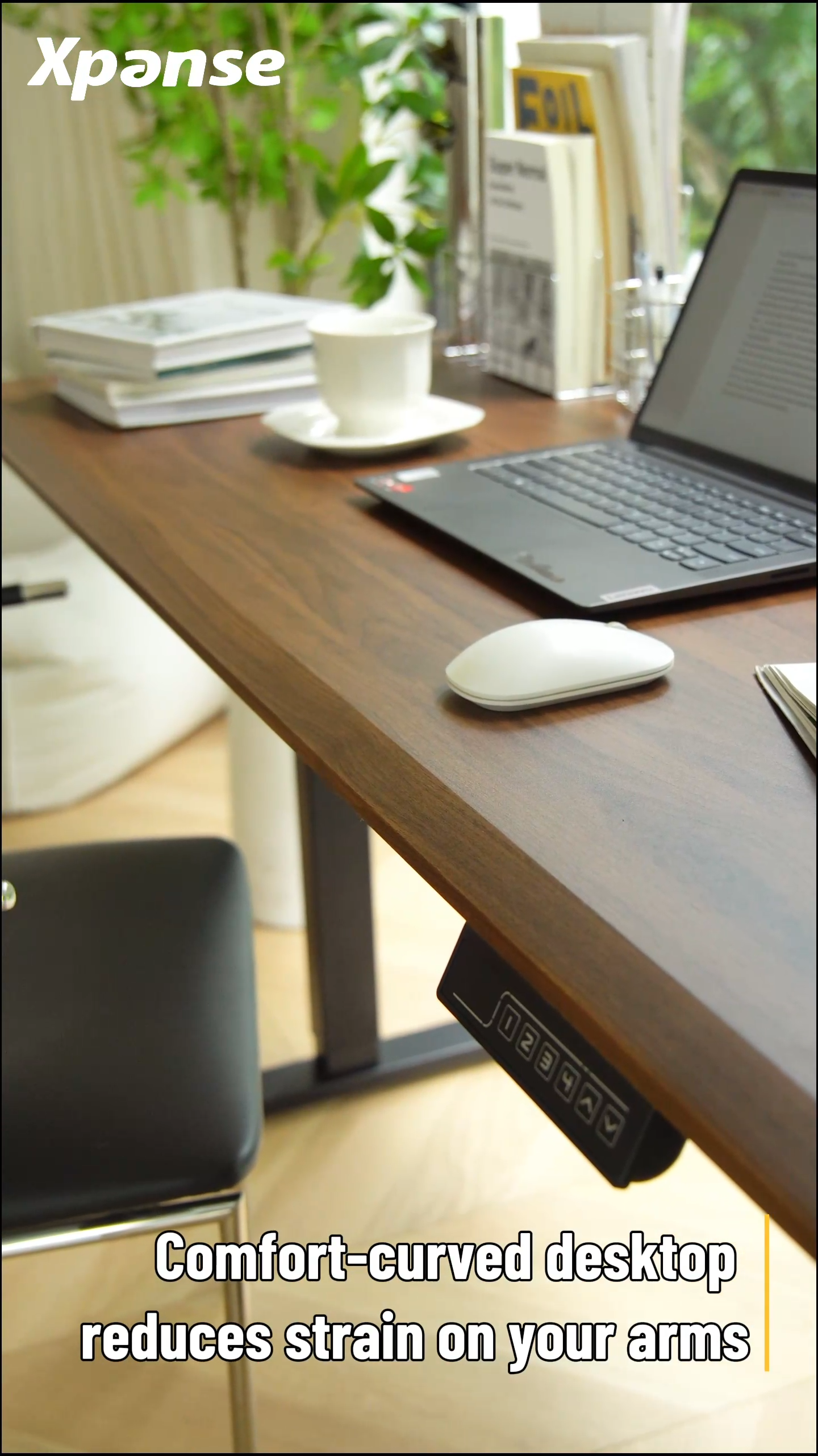 XPANSE Curved Corners Electric Office Study Table Adjustable Computer ...