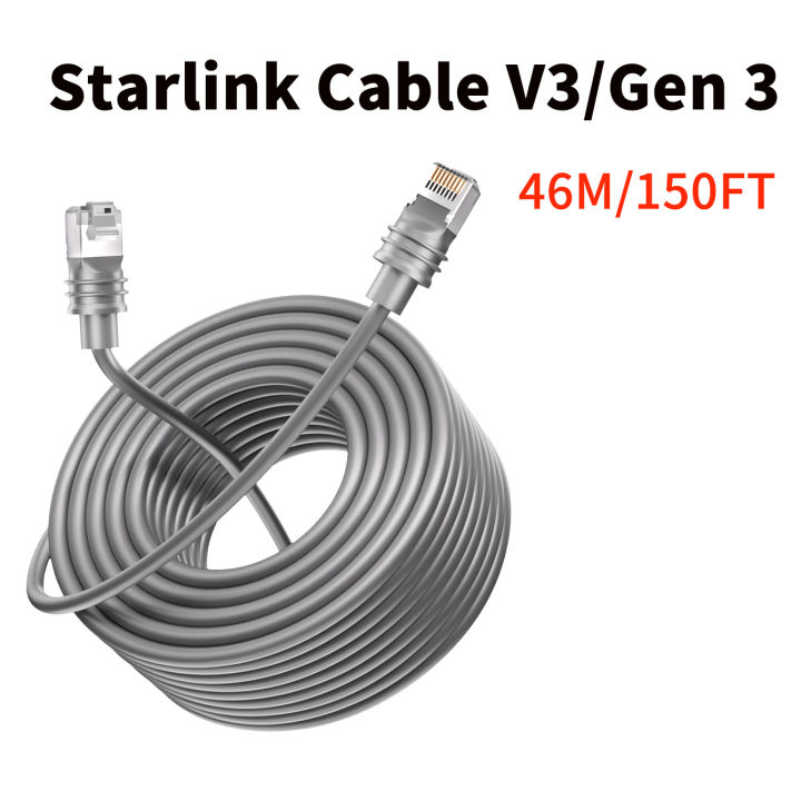 Starlink Gen 3 Cable, 46M/150FT Replacement Standard V3 Cable Extension ...