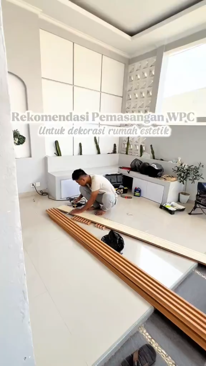 WALLPANEL 3D WPC PVC 2.9 METER HIASAN DINDING ORNAMEN PLAFON WOOD PANEL ...