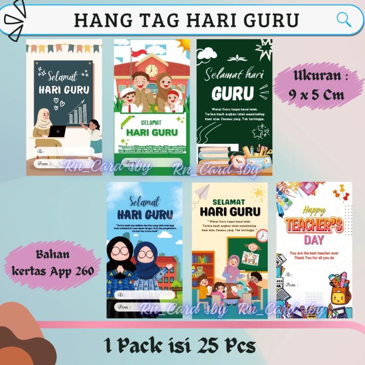 ( 25 Pcs ) HANG TAG TEACHER'S DAY || HANG TAG SELAMAT HARI GURU ...