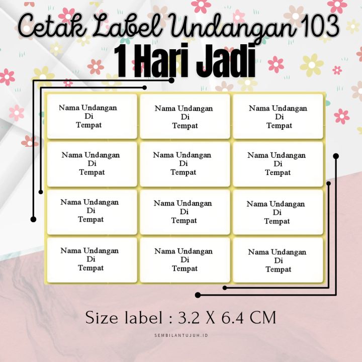 Cetak Label Undangan No.103/Print Label Undangan isi 100 PCS | Lazada ...
