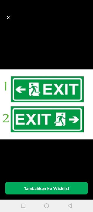 STIKER SIGN 10X30. JALUR EXIT KELUAR PANAH KANAN KIRI. PINTU EMERGENCY ...