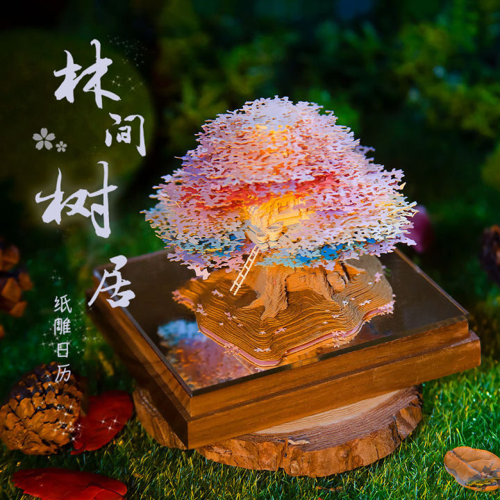 2025 Panoramic Tree House Paper Carving Calendar 3D Stereo Model Hand ...
