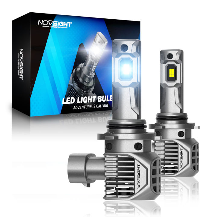 Novsight N62 9005 HB3 LED Headlight Bulbs 90W 20000LM 6500K Cool White Extremely Bright LED ...