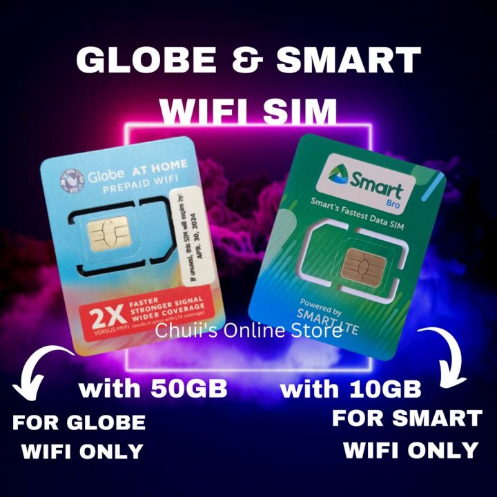 PLDT &Globe at Home WIFI SIM ( FREE LOAD 10GB OR NO LOAD) Brand NEW ...