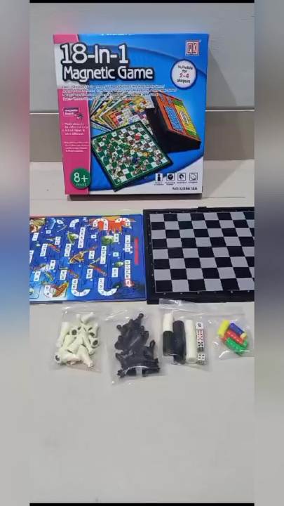 Magnetic game 18in1 papan catur ular tangga ludo board game | Lazada ...