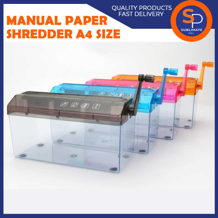 Portable Desktop Manual Paper Shredder A4 Size with 3mm Strips Straight ...