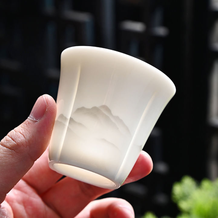 Cốc Trà Bằng Sứ Trắng Ngọc Bích Hình Vuông Dùng Trong Gia Đình Cốc Trà ...
