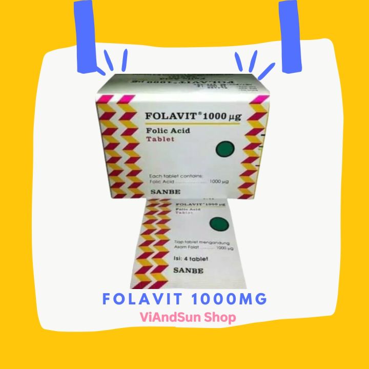 Folavit 1000 Mcg Folic Acid - Tablet - Sanbe | Lazada Indonesia