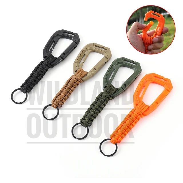 Wildland outdoor survival keychain paracord with plastic carabiner ...