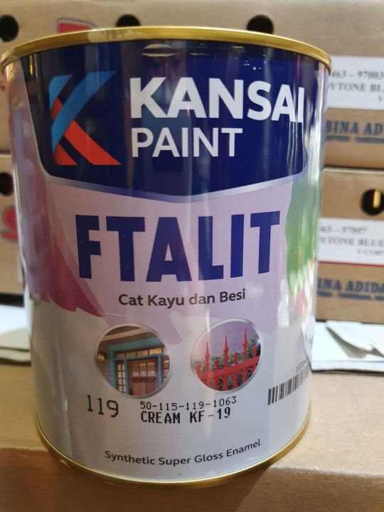 CAT FTALIT KAYU & BESI CREAM KF -19 1kg cat kayu cat besi ftalit cat ...