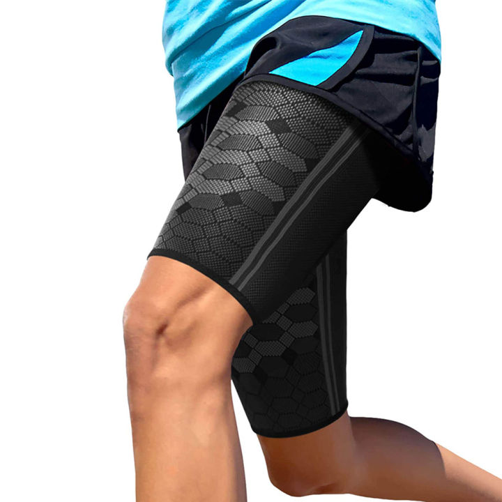 1Pair Thigh Compressed Sleeves Hamstring Support Upper Leg Sleeves ...