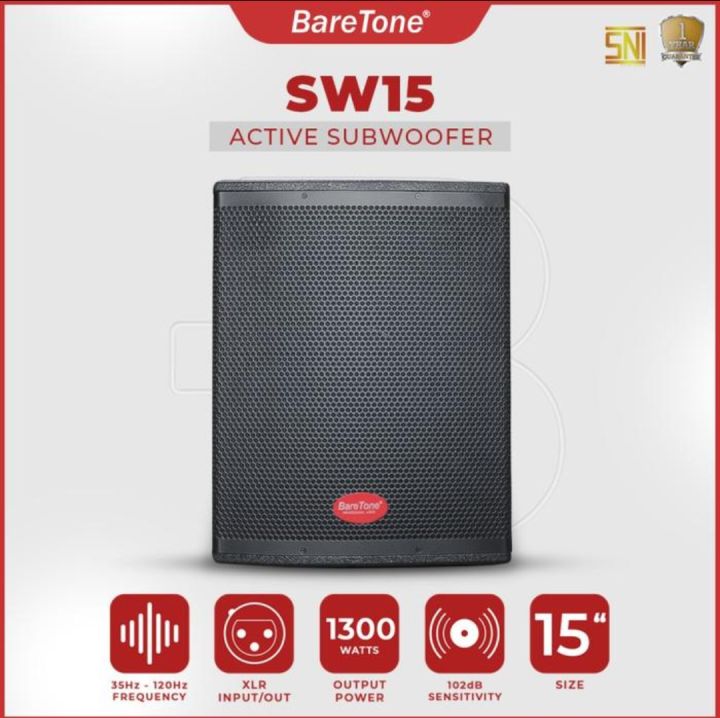 SUBWOOFER AKTIF BARETONE 15 INCH SW15 ORIGINAL GARANSI RESMI 1 TAHUN ...