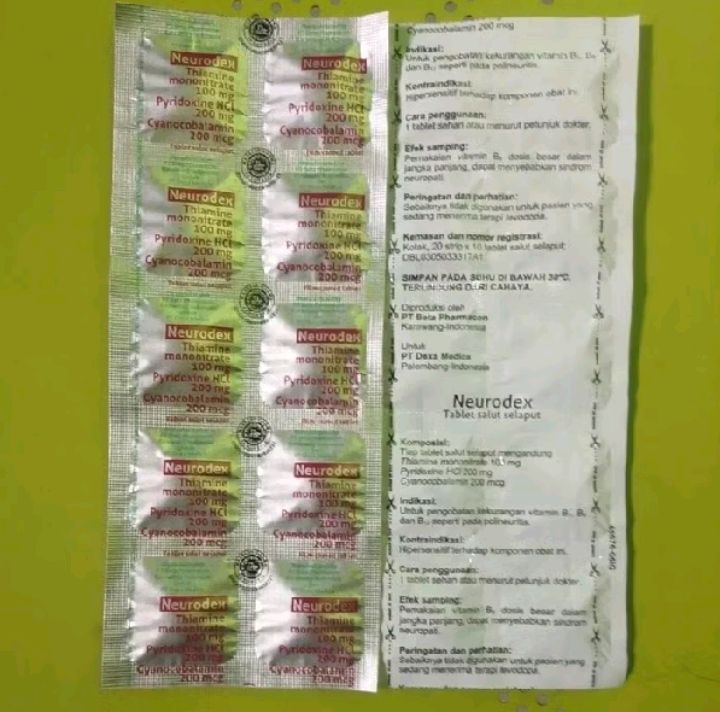 NEURODEX TABLET B1 B6 B12 (Obat Kaku, Kram, Kebas, Kesemutan) | Lazada ...