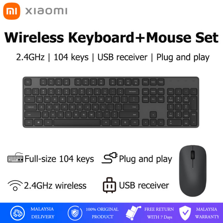 Xiaomi Original Wireless Keyboard and Mouse Set Combo 2.4GHz Compact ...