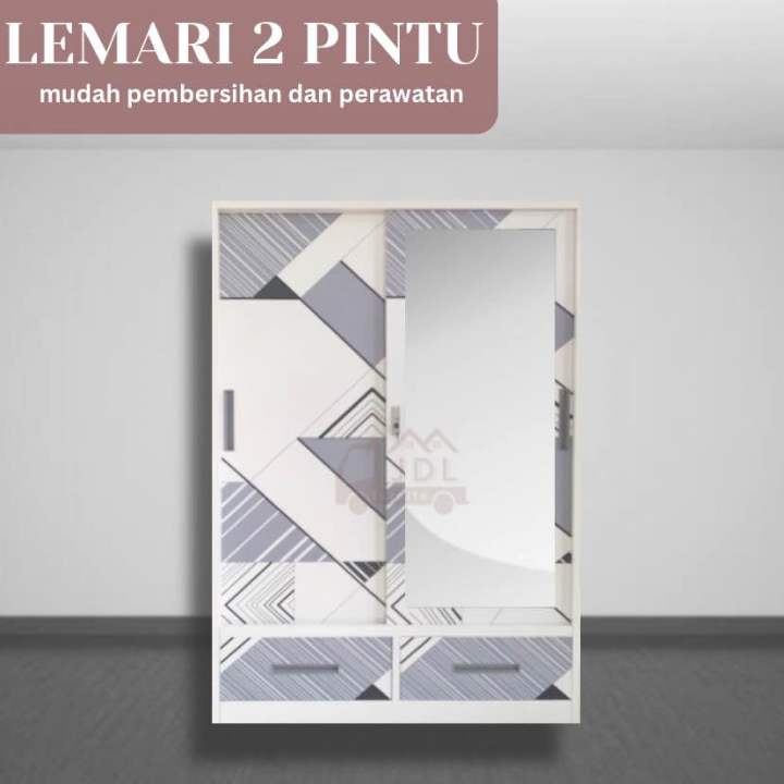 Lemari 2 Pintu Sliding dan Laci | Lazada Indonesia
