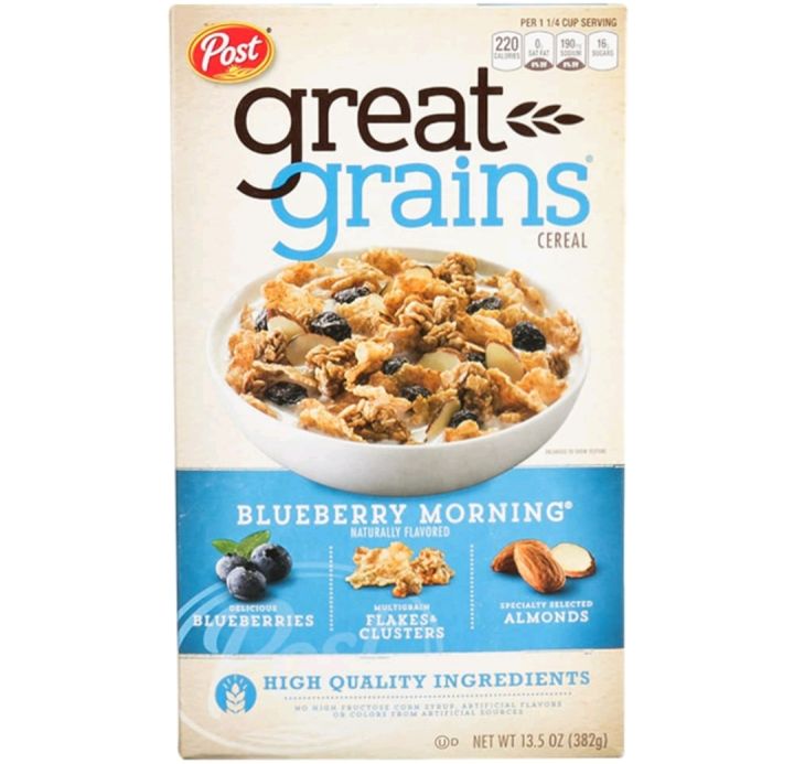 Post Great Grains Cereal Blueberry Morning 382g | Lazada.co.th