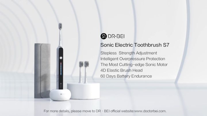 Xiaomi Dr Bei S7 Sonic Electric Toothbrush White/ Pink Color- 1Year ...