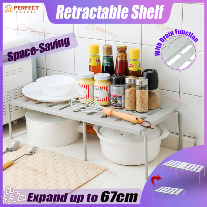 【Marilao Stock】Retractable Storage Rack Kitchen Organizer Save Space ...