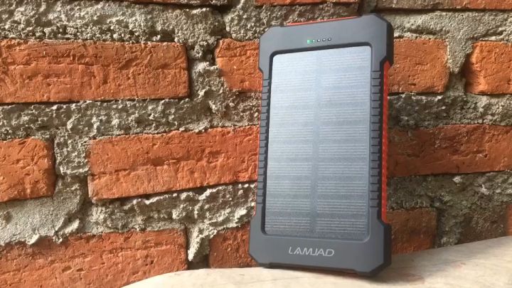 LAMJAD แบตเตอรี่สำรอง พลังงานแสงอาทิตย์ ไฟฉายในตัว ที่ปิดช่องชาร์จกัน ...