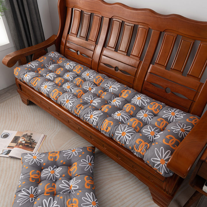 Thickened Retro Style Modern Sponge Sofa Pad Three-Seater Solid Wood ...