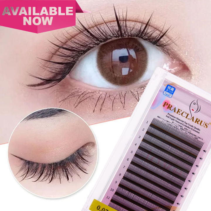 PRAECLARUS 5D Flora Premium Eyelash Curl C D DD Wet look eyelashes ...