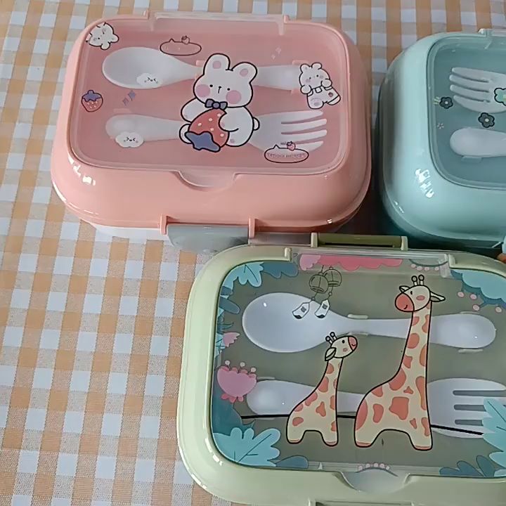 【Delivery Within 2 Days】Cute Lunch Box For Kids Plastic Lunch Box Bento ...