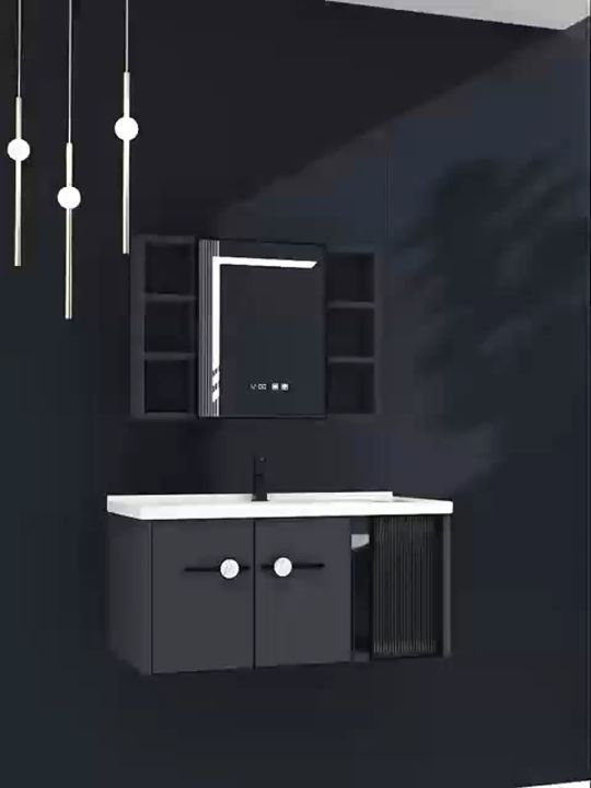 80cm Aluminium Bathroom sink cabinet Toilet sink Wall-Mounted Lavatory ...