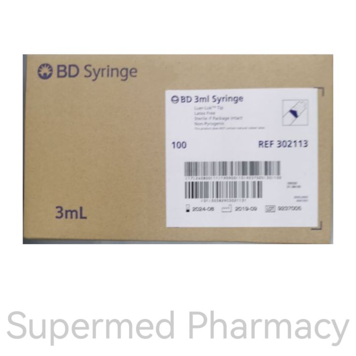 BD 3ml Syringe without Needle (Luer-Lok Tip) 100's (box) | Lazada