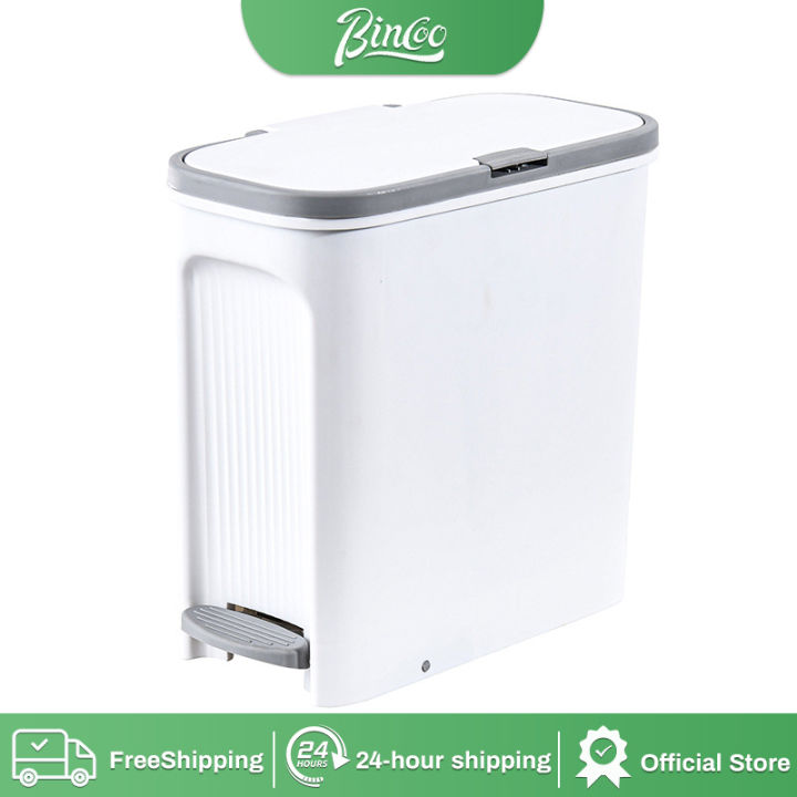 Pedal Trash Can With Cover Household Narrow Gap Trash Can Garbage ...