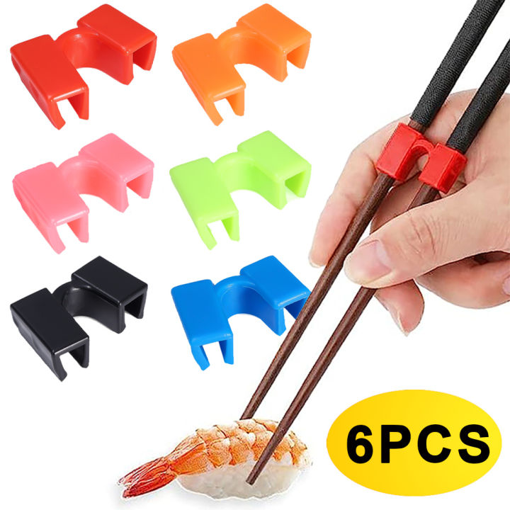 6PCS Reusable Chopstick Helpers Training Chinese Chopstick Holder for ...